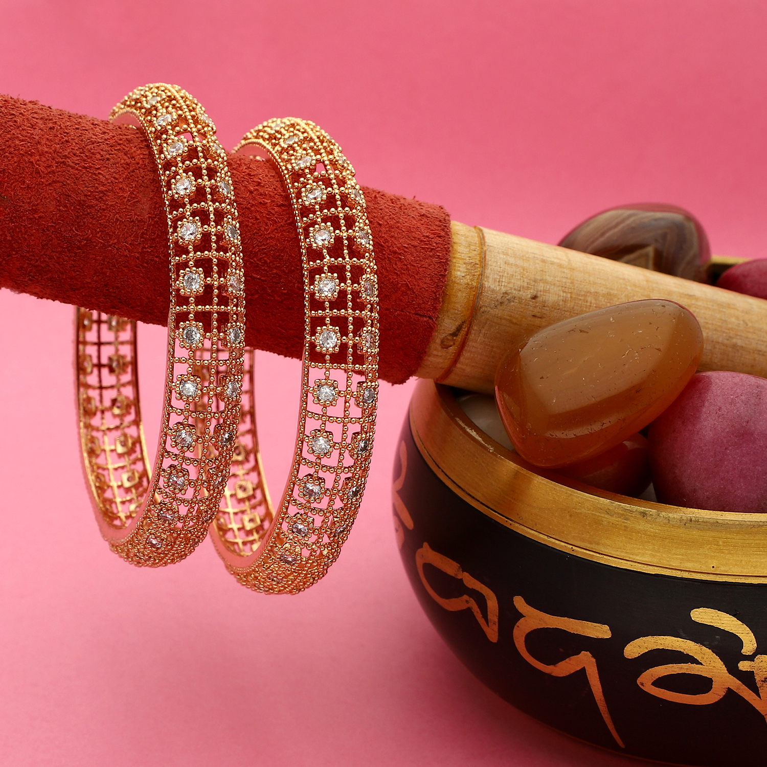 18K ROSE GOLD PLATED BANGLES 5619