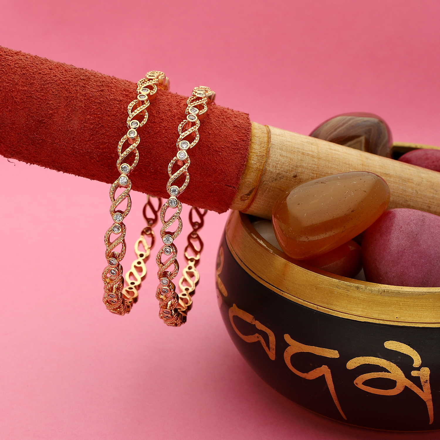 18K ROSE GOLD PLATED BANGLES 5609